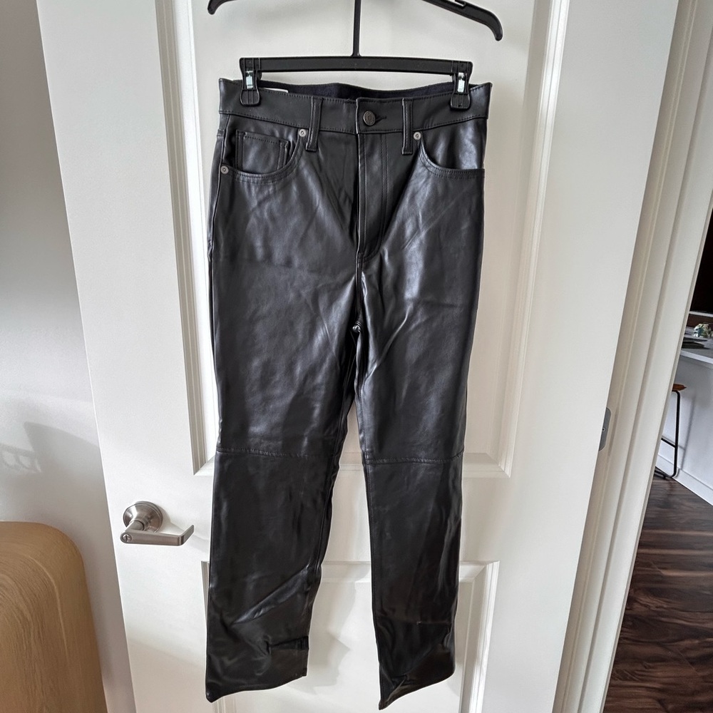 Gap Cheeky Straight Sky High Faux Leather Jeans - Gem